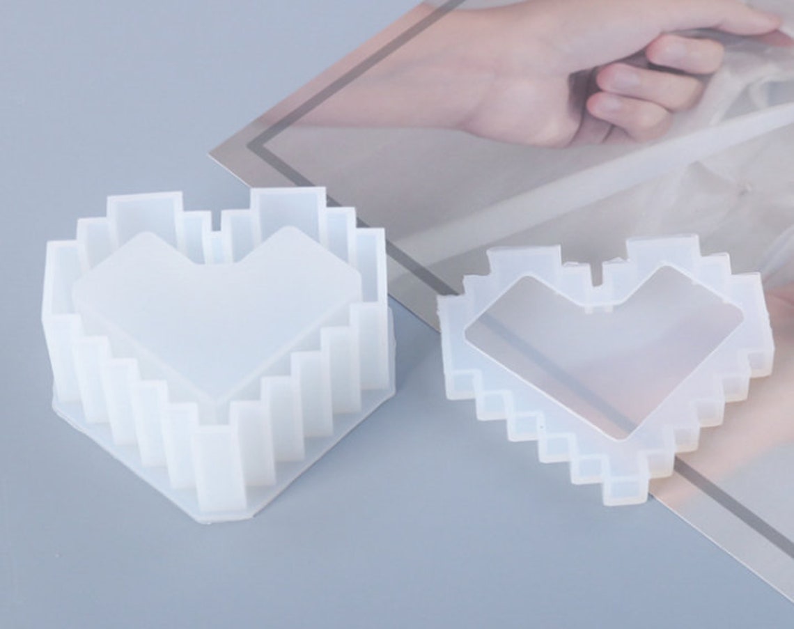 Silicone Box Mold-jewelry Box Resin Molds-creative Heart-shaped Striped ...