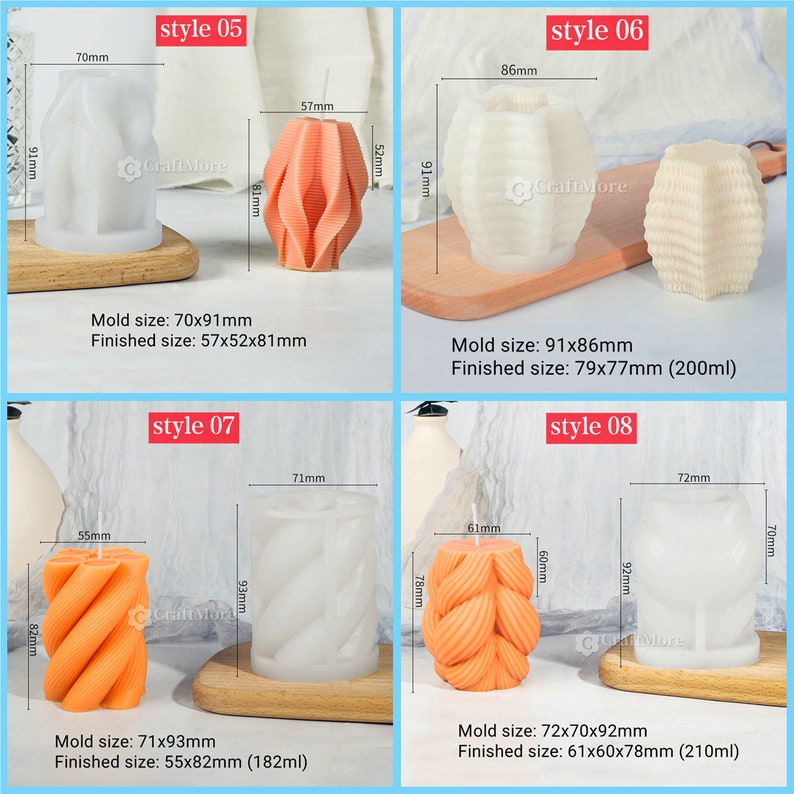 Irregular Cylinder Candle Mold-silicone Candle Mold-spiral - Etsy