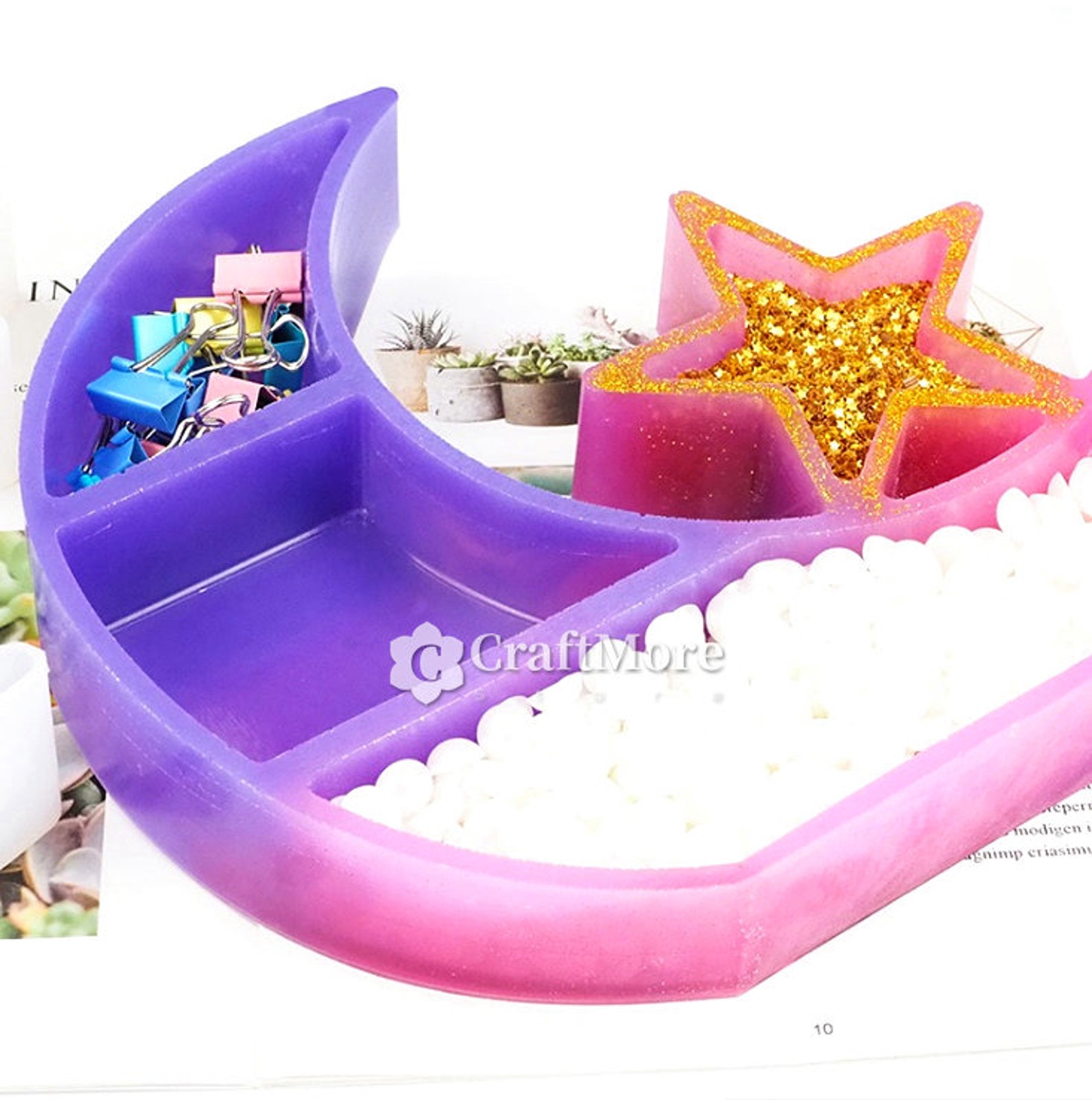 Moon Star Storage Box Resin Molds-storage Box Silicone Mold-desktop ...