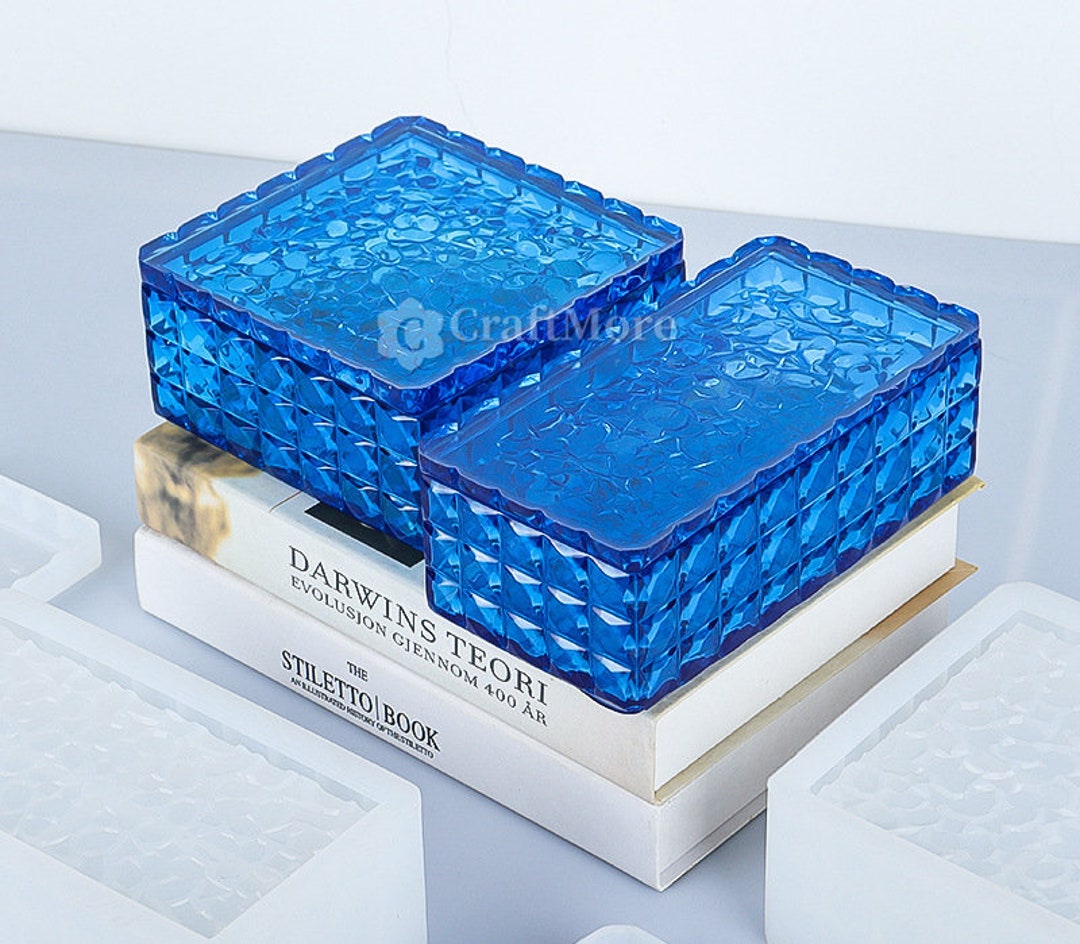 Rectangle Faceted Storage Box Resin Molds-square Jewelry Trinket Box ...
