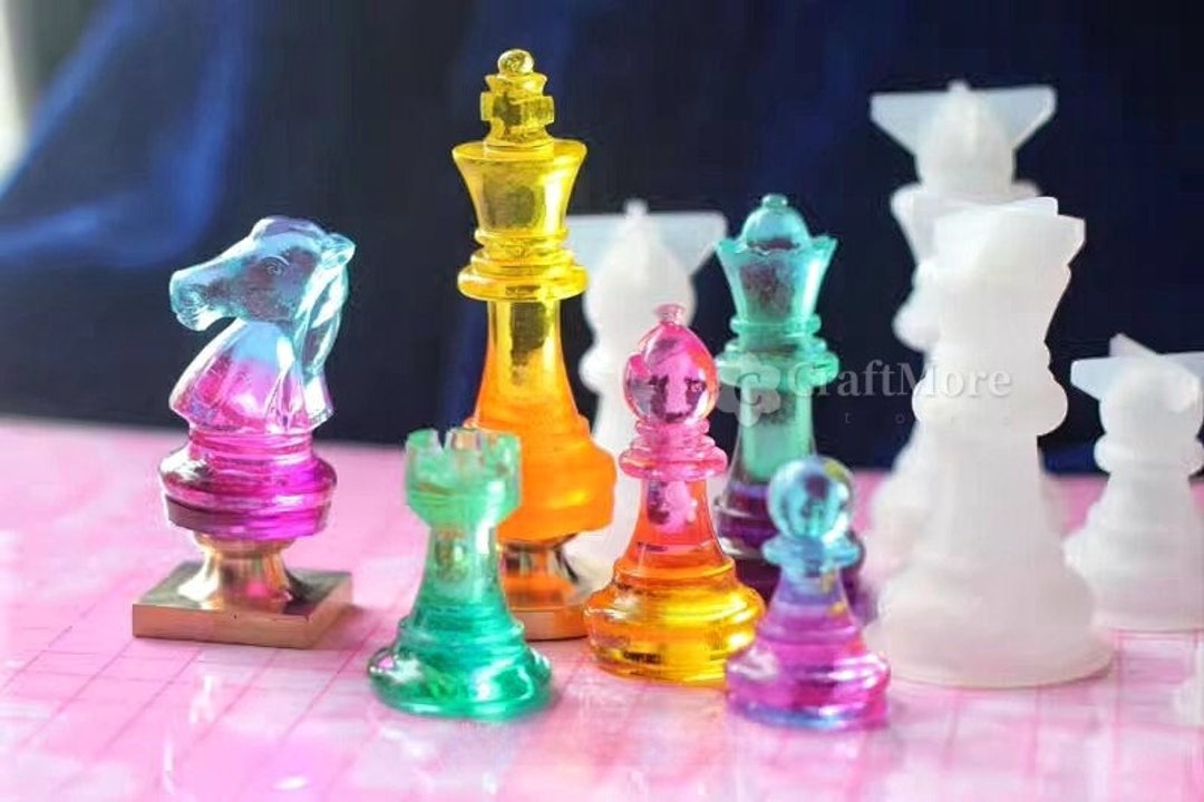 Big Chess Silicone Mold-chess Resin Mold-plaster Concrete Chess Piece ...