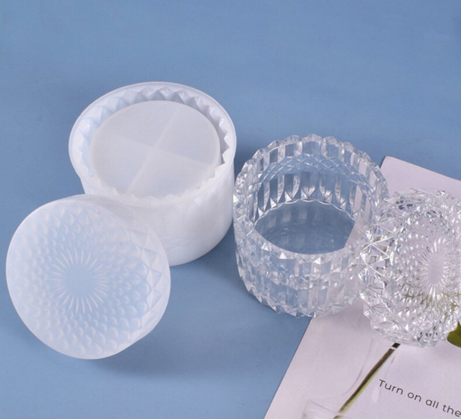 Crystal Box Silicone Mold-storage Box Resin Mold-storage Jar Mold ...