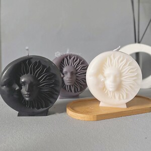 Sun and Moon Face Candle Mold-silicone Candle Mold-beeswax Candle Mold ...