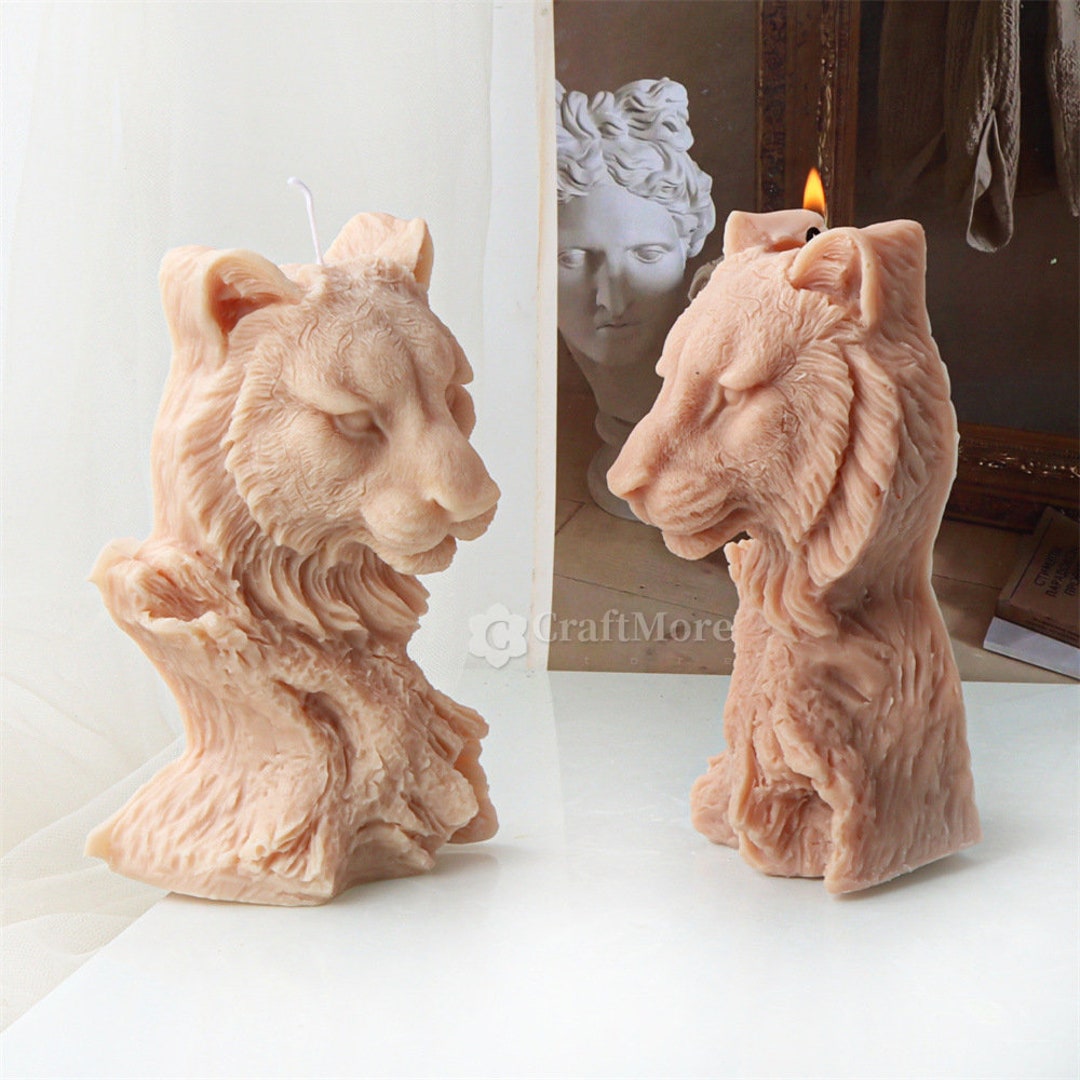 Stump With Tiger Head Silicone Mold-tiger Candle Mold-plaster/concrete ...