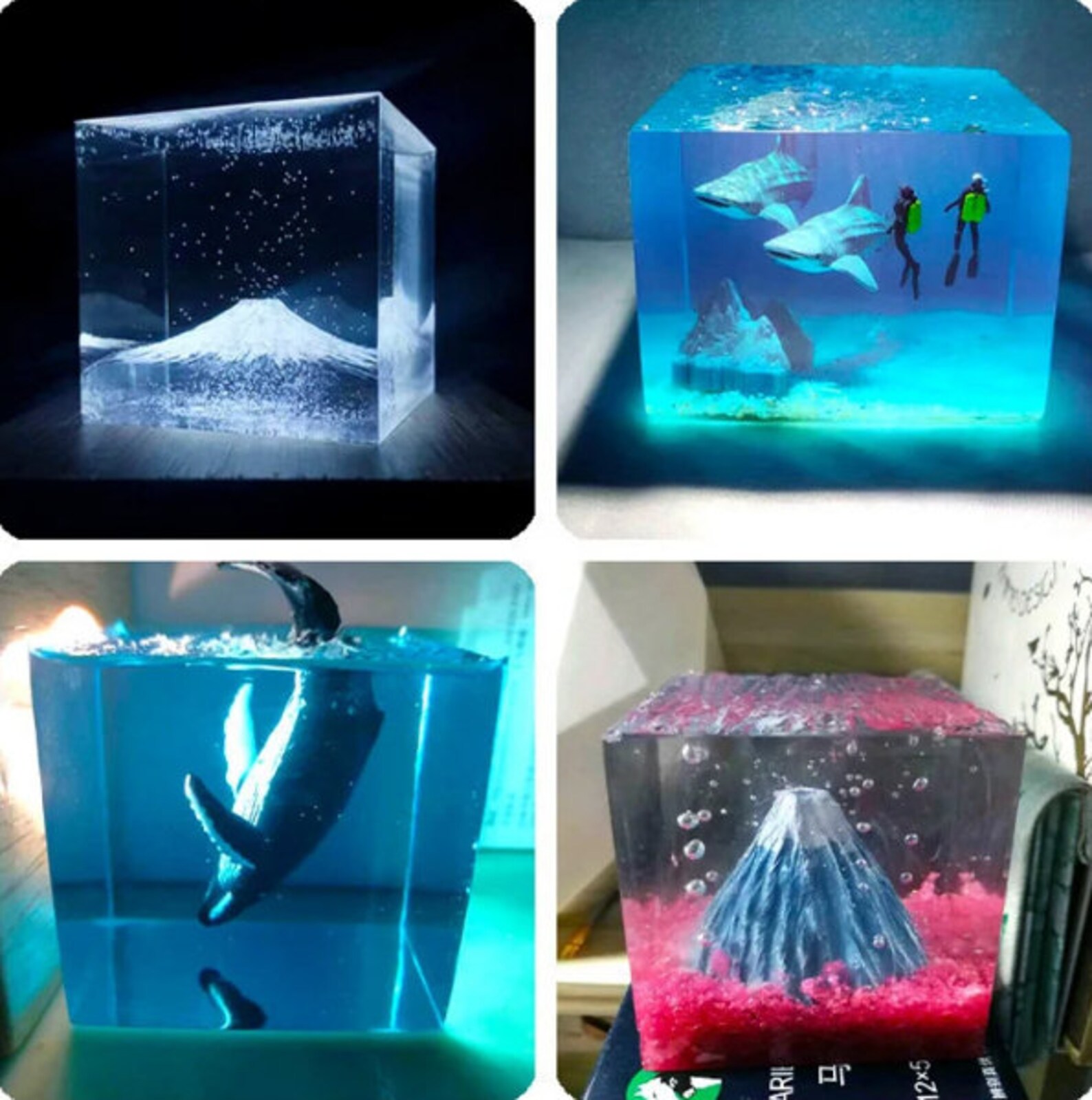 Large Transparent Cube Silicone Molds,4"inch-0.5inch Resin Cube Resin ...