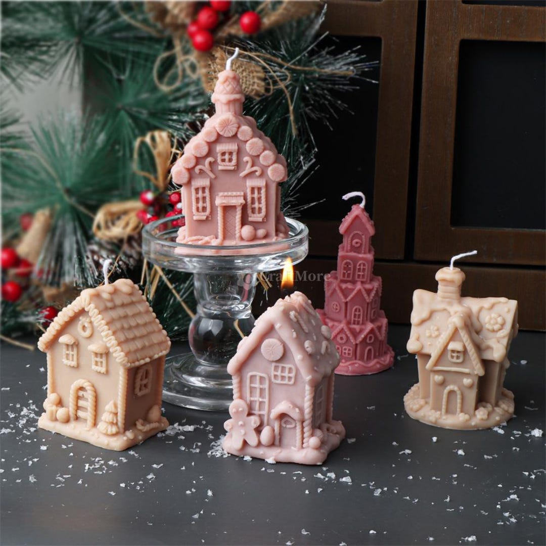 Christmas House Silicone Mold-house Candle Mold-scented Candle Mold-diy Candy House Plaster ...