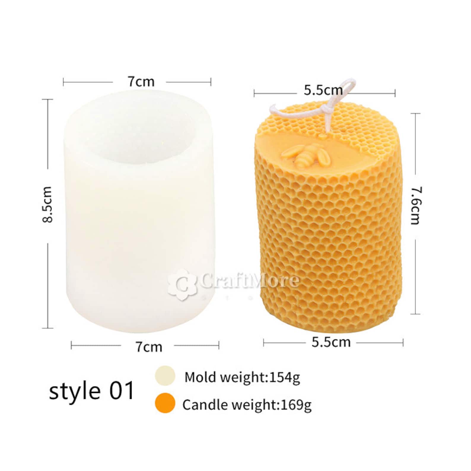 Bee Candle Mold-honeycomb Candle Silicone Mold-pillar Candle Mold ...
