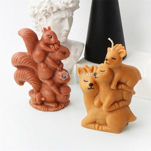 Cute Stacked Arhat Animal Candle Mold-animal Family Members Silicone ...