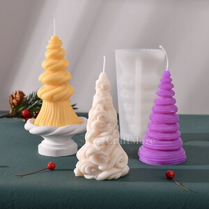 8 Styles Christmas Tree Candle Silicone Mold-cone Christmas Tree Candle ...