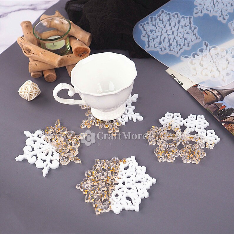 Creative Snowflake Coaster Mold-snowflake Resin Molds-silicone | Etsy