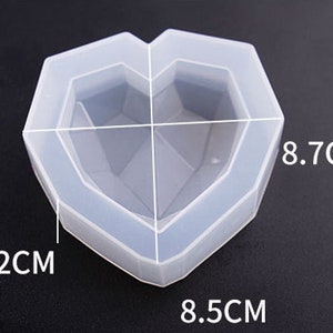 Diamond Heart Mold-heart Silicone Mold-heart Resin Mold-faceted Heart ...