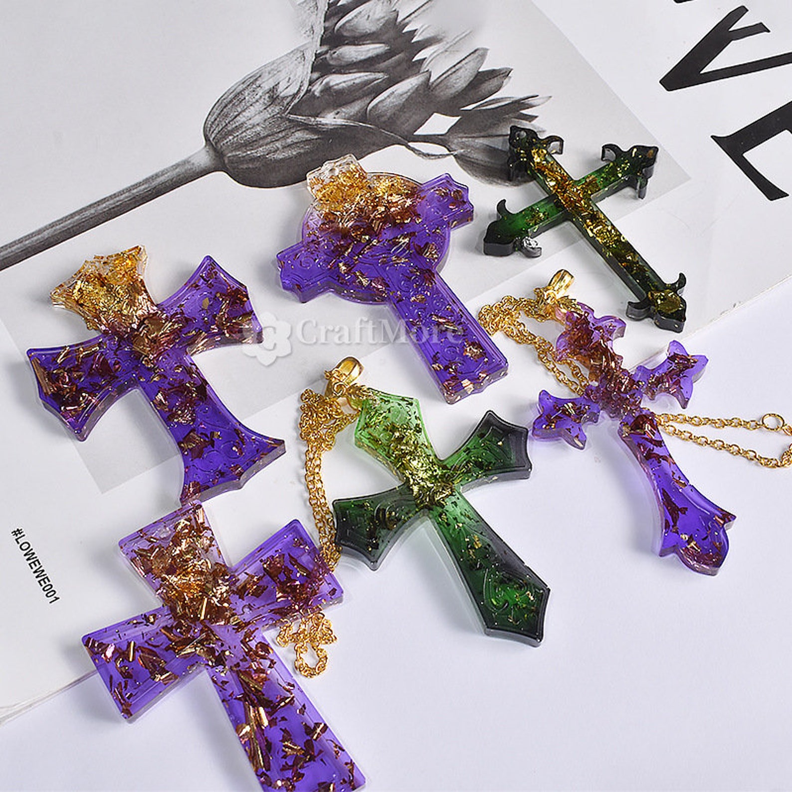 Cross Pendant Resin Mold-silicone Cross Mold-epoxy Resin Cross Keychain ...