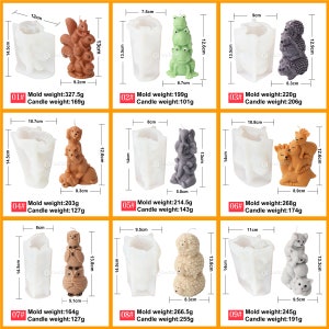 Cute Stacked Arhat Animal Candle Mold-animal Family Members Silicone ...