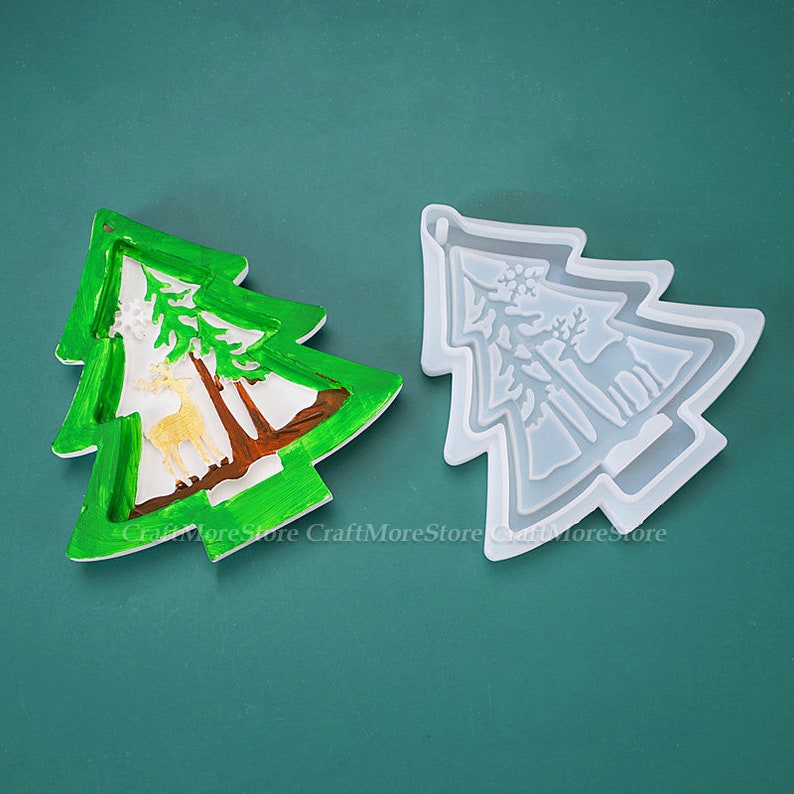 Christmas Tree Silicone Mold-christmas Tree Pendant Resin Molds-diy ...