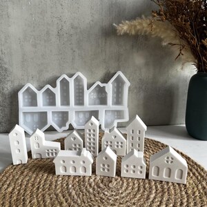 10 Styles Small Silicone House Mold-mini House Concrete Mold-cute House ...