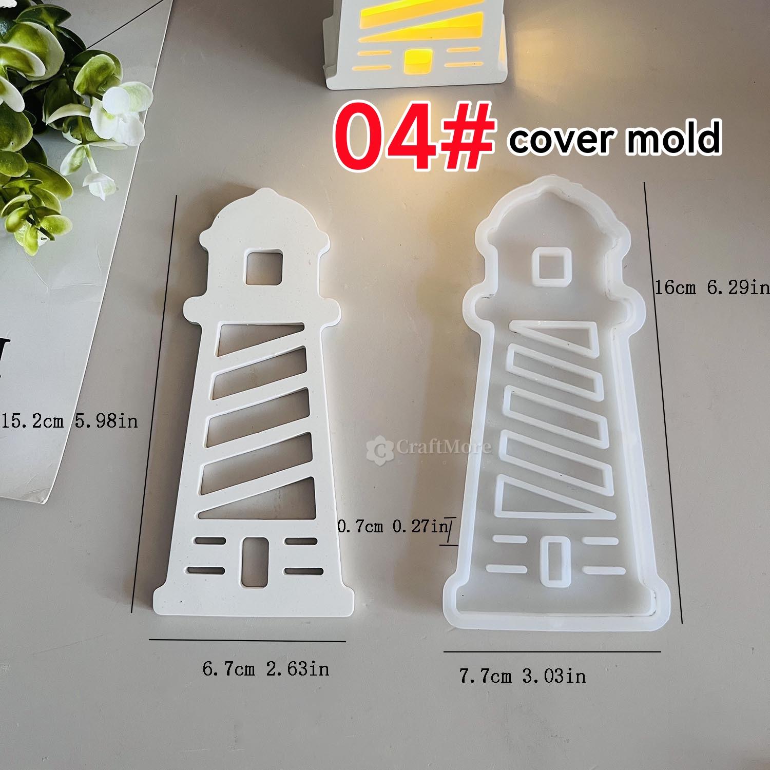 Hollow Lighthouse Silicone Mold-led Light Box Concrete Mold-light House ...