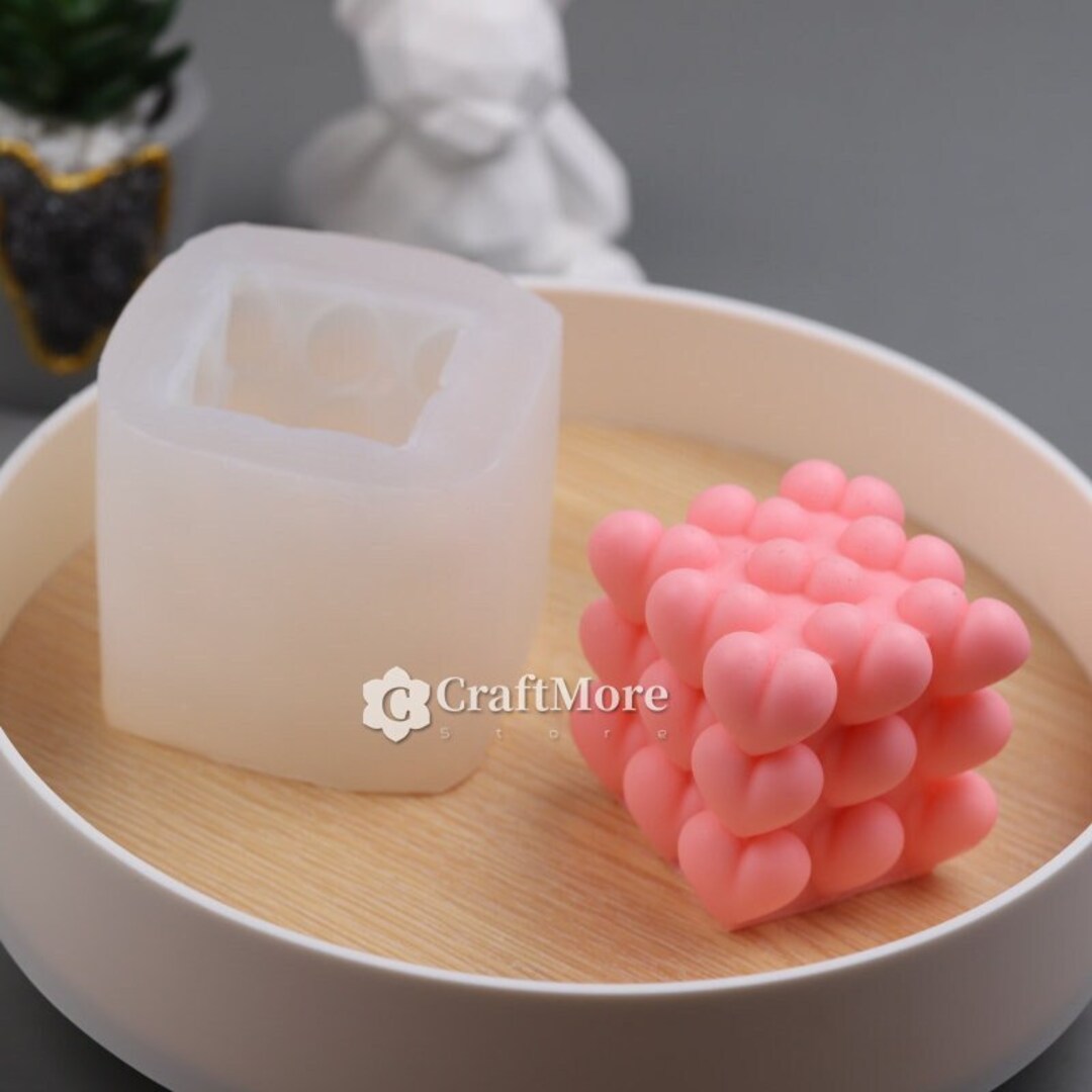 Heart Rubik's Cube Candle Mold-heart Cube Silicone Candle Mold-heart ...