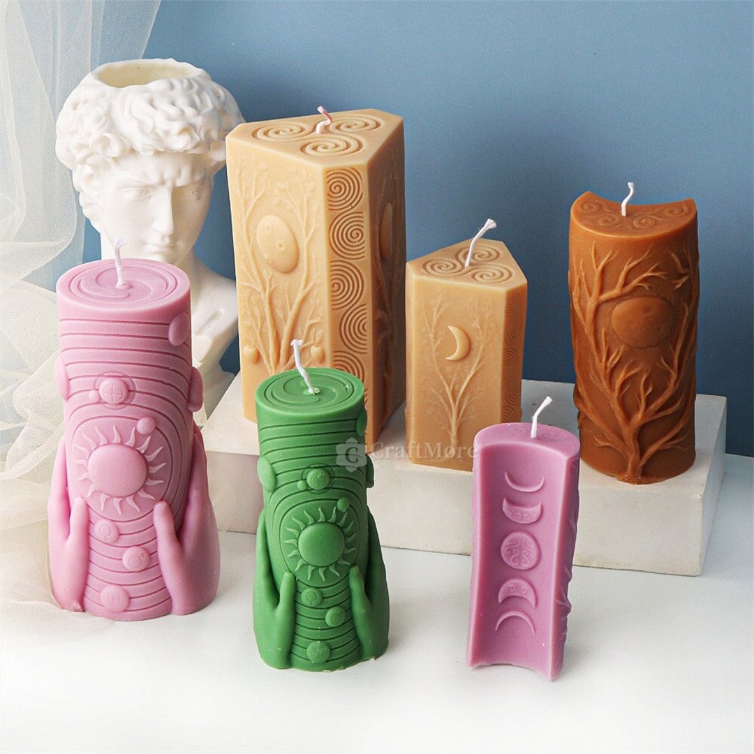 Embossed Moon Phase Candle Silicone Mold-zodiac Pillar Candle Mold ...