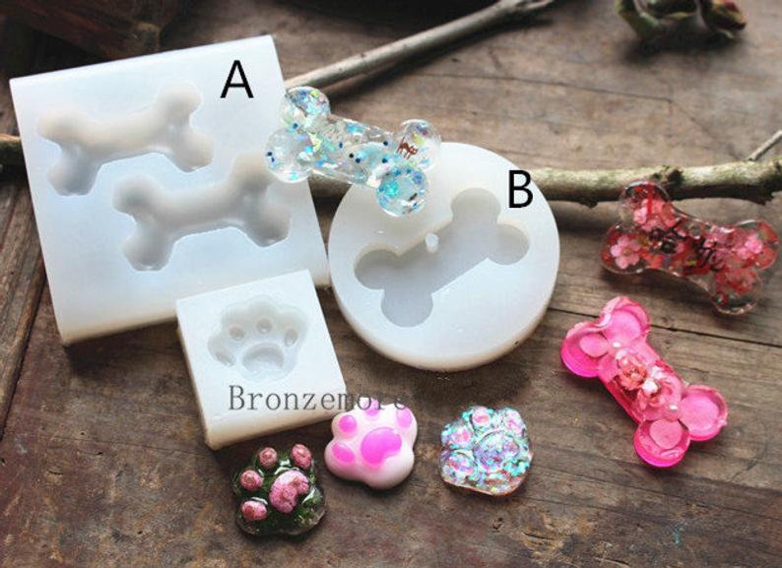 Cute Bone Shape Silicon Mold Cabochon 1pcs Handmade Silicone | Etsy