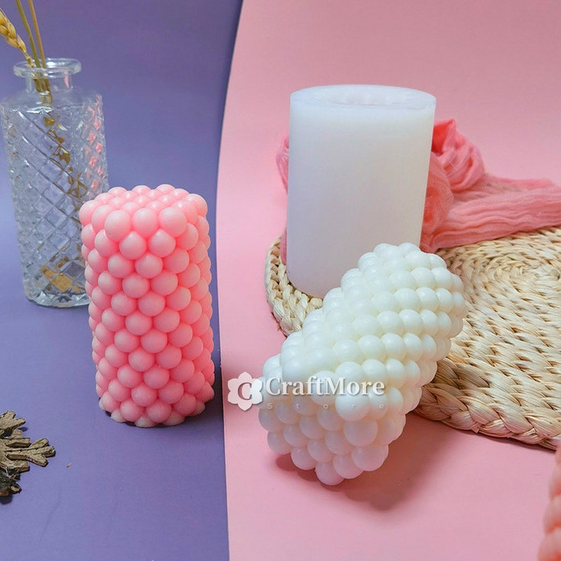 Creative Small Ball Cylinder Candle Mold-silicone Candle Mold-pillar ...