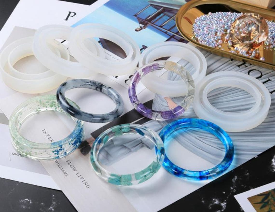 Silicone Bracelet Mold - Flexible Resin Bangle Molds - Resin Bracelet ...