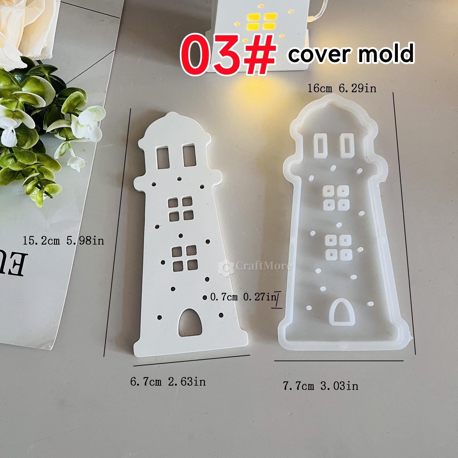 Hollow Lighthouse Silicone Mold-led Light Box Concrete Mold-light House ...