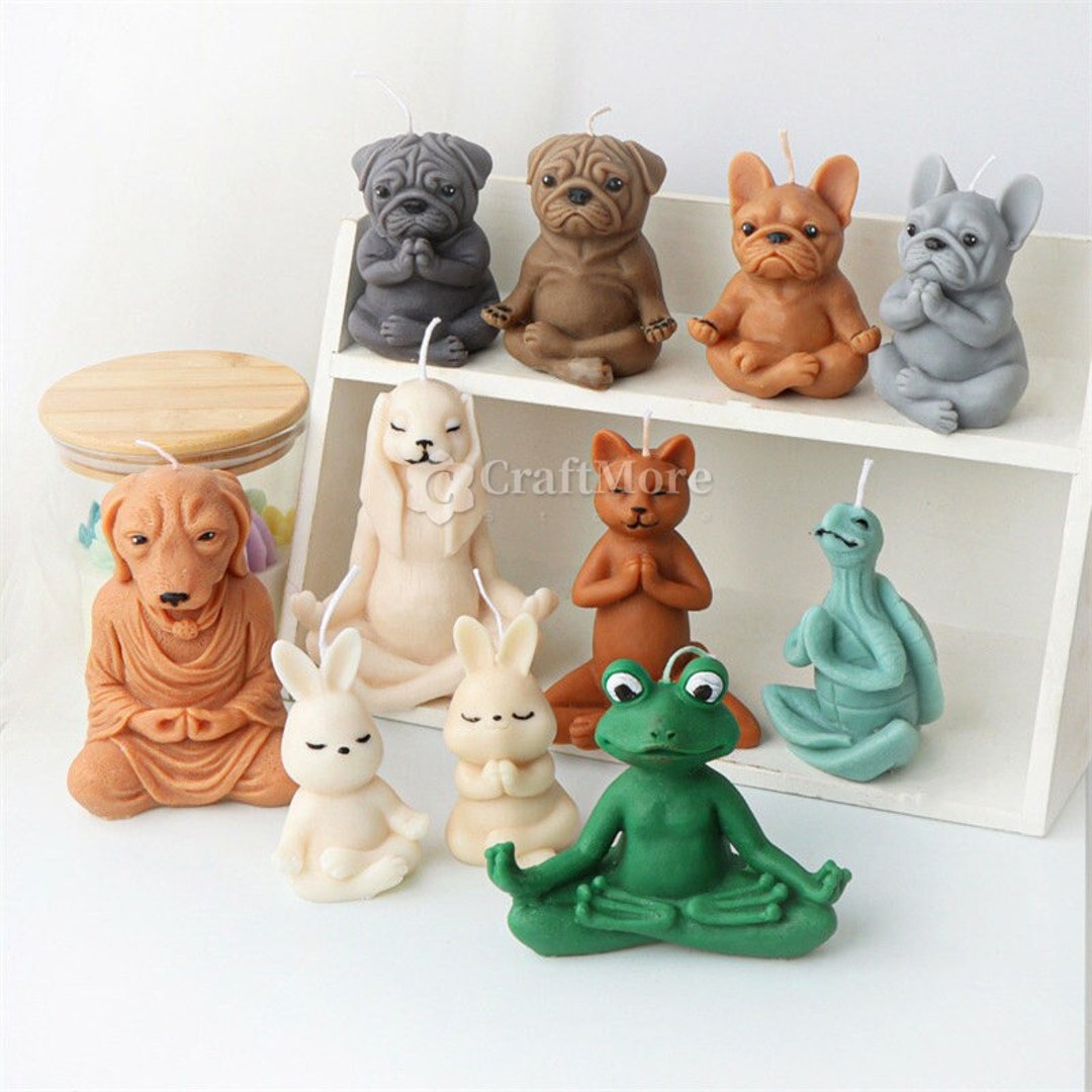Cute Zen Animal Candle Molds-meditating Animal Silicone Mold-turtle ...