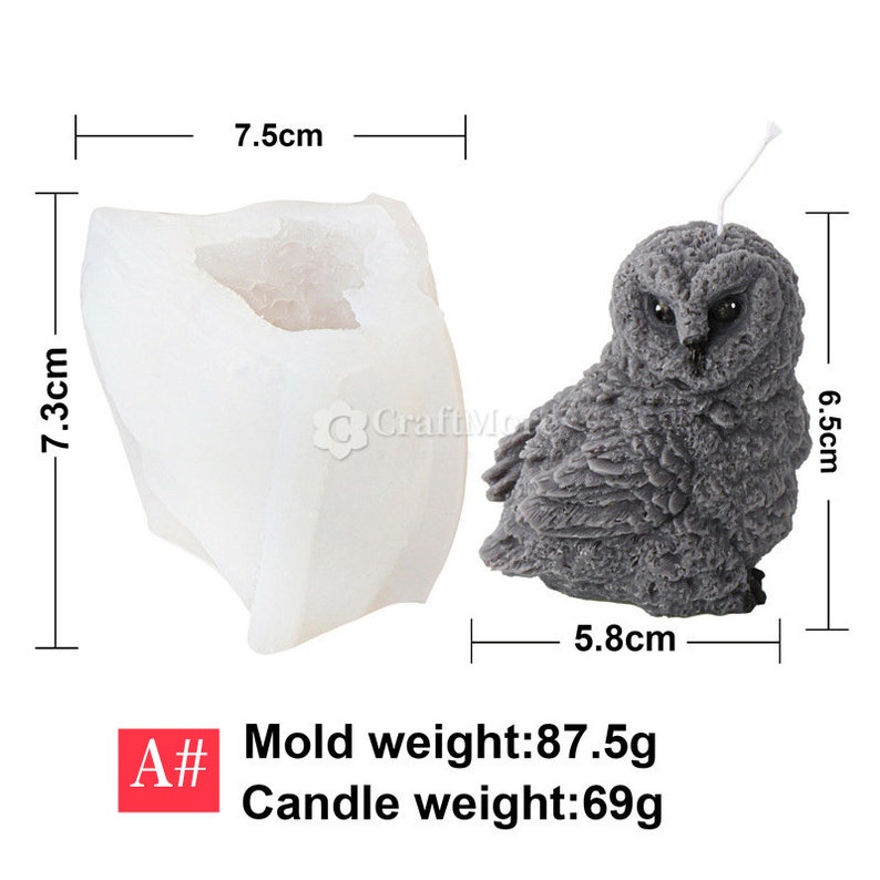 Kawaii Owl Silicone Candle Mold-wings up Owl Scented Candle Mold ...