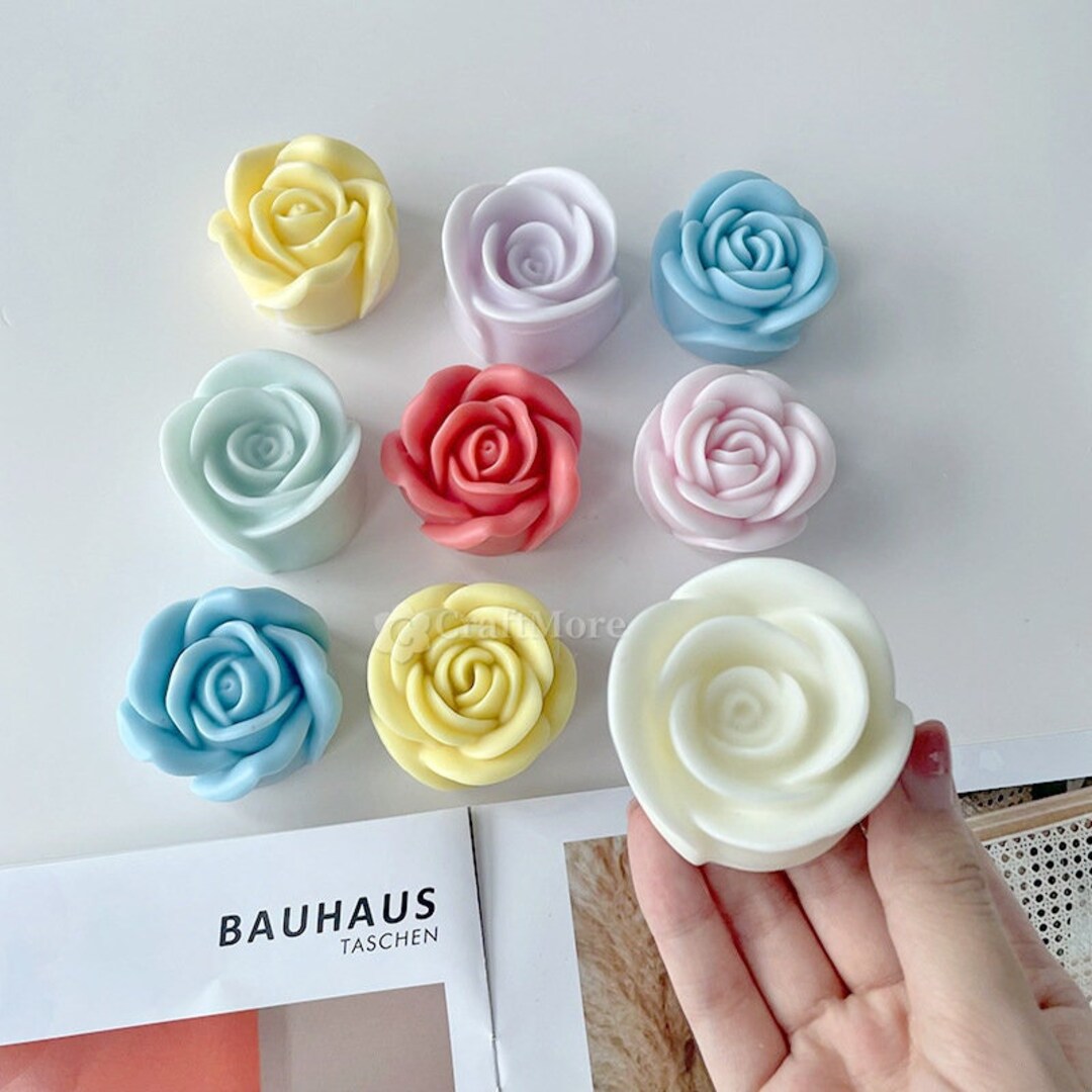 3D Rose Silicone Mold-3 Styles Rose Candle Mold-scented Candle Mold ...