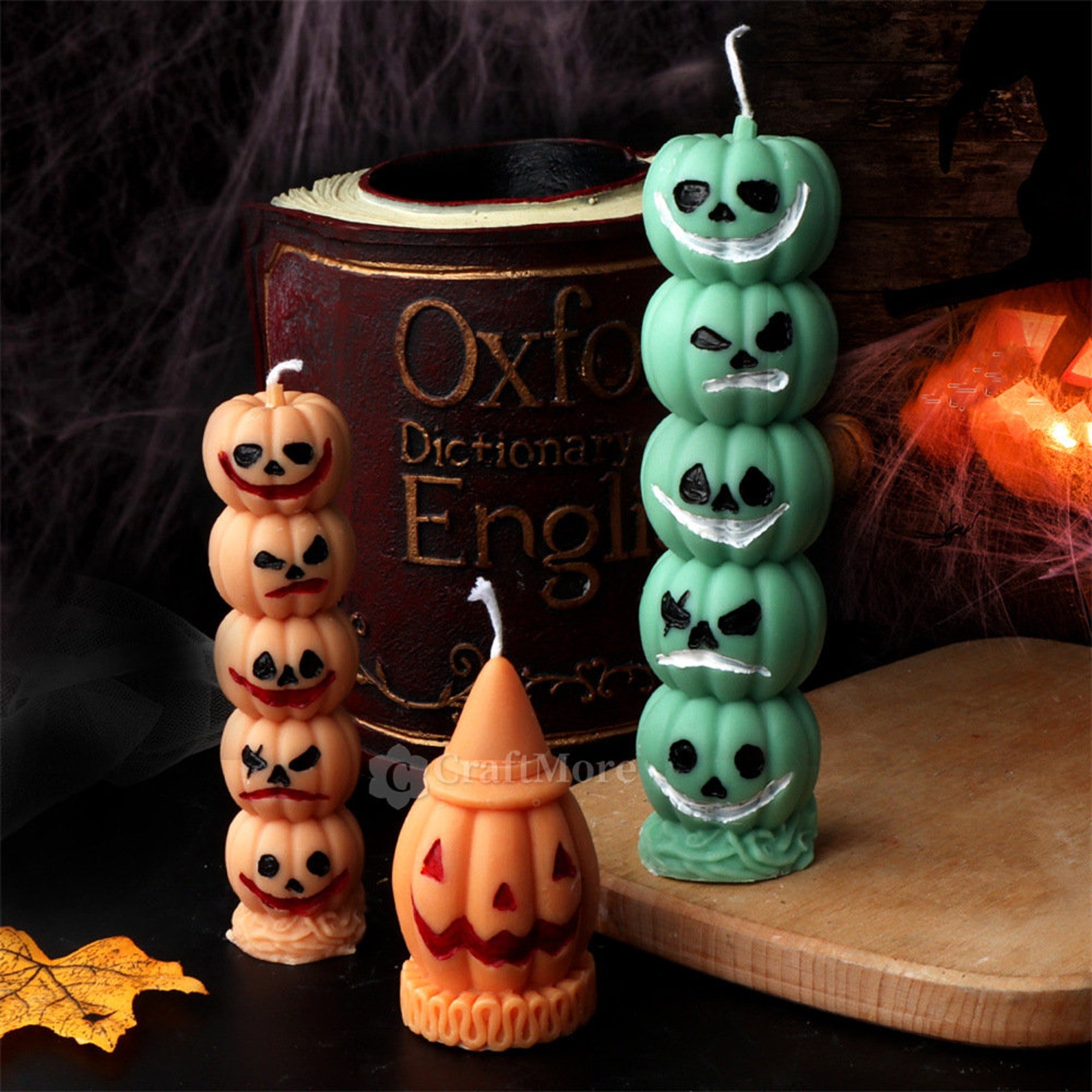 Halloween Pumpkin Candle Silicone Mold-evil Pumpkin Head Candle Mold ...