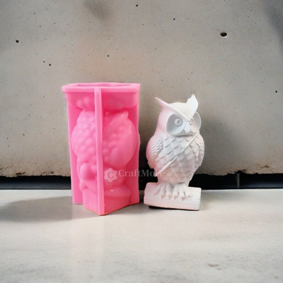 Standing Owl Silicone Mold-owl Candle Mold-halloween Owl Ornaments Mold ...