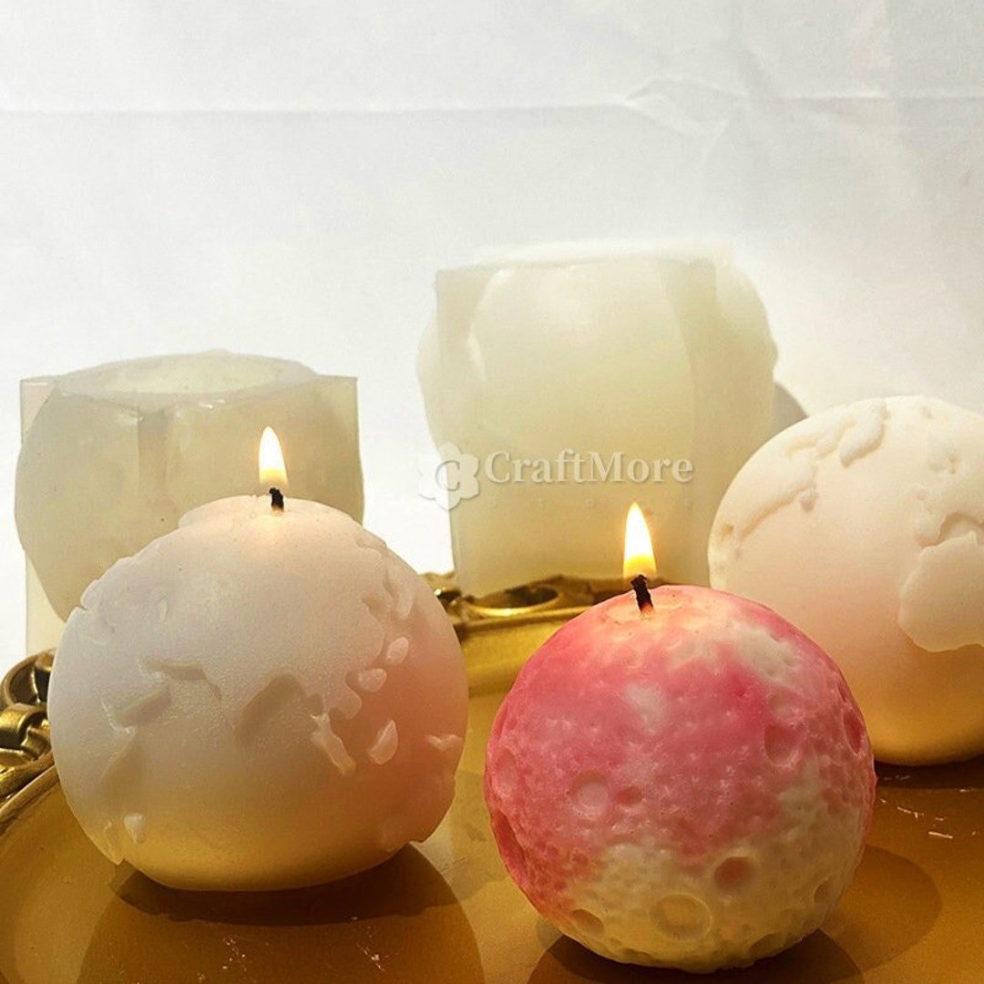 Planet Sphere Candle Mold-earth/moon Candle Silicone Mold-epoxy Resin ...