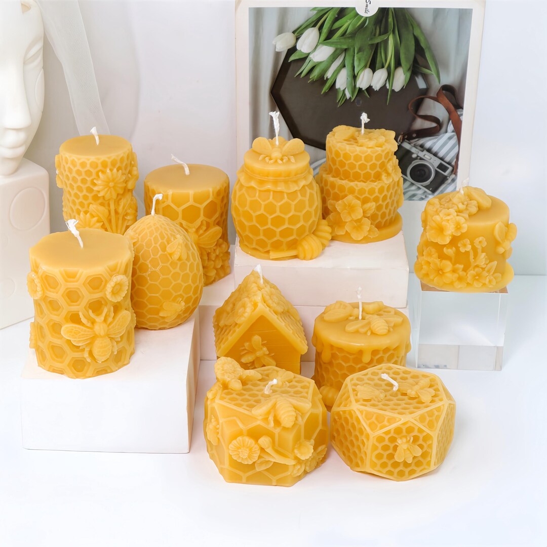 11 Styles Silicone Honeycomb Candle Mold-bee Hive Scented Candle Mold ...