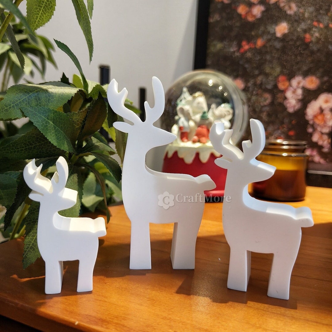 3 Size Elk Silicone Molds-cute Resin Deer Mold-reindeer Candle Mold ...