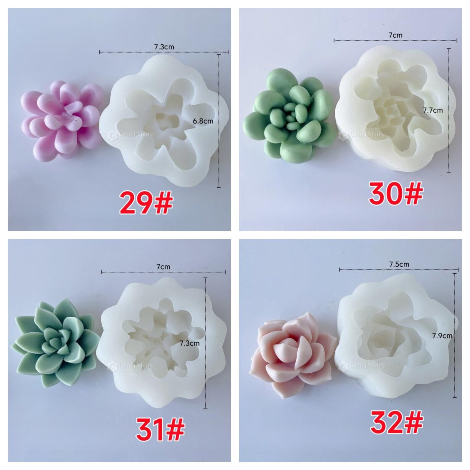 36 Styles Succulent Silicone Molds-succulents Plant Candle Mold-diy ...