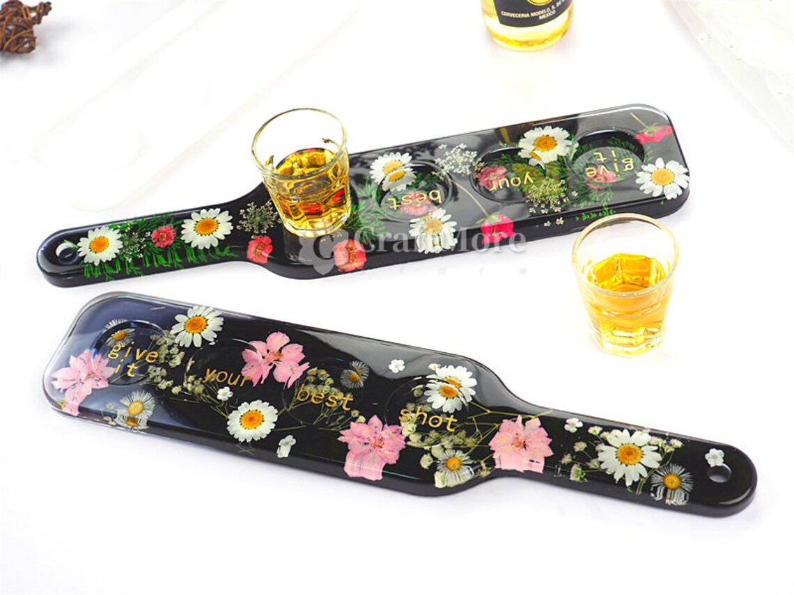 Shot Glass Server Tray Resin Molds-Shot Glass Tray Mold-4 | Etsy