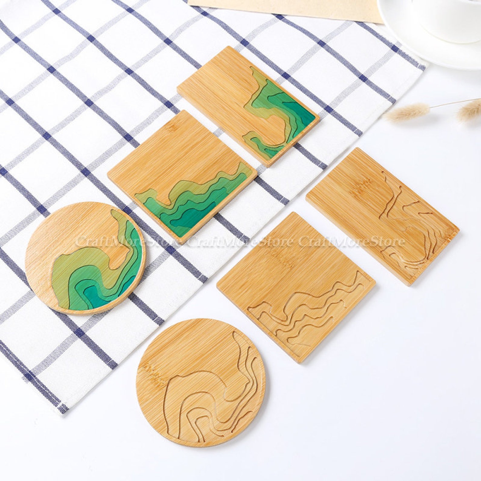 Bamboo Coaster for Resin Coaster Diy-gradient Beach Style | Etsy