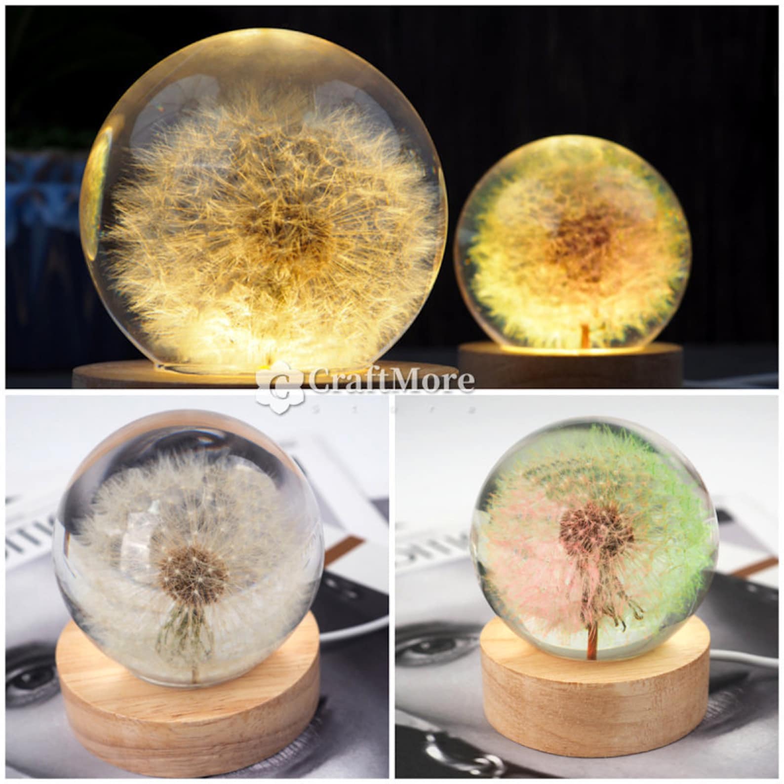 Sphere Night Lamp Resin Molds-crystal Ball Lamp Silicone Mold - Etsy
