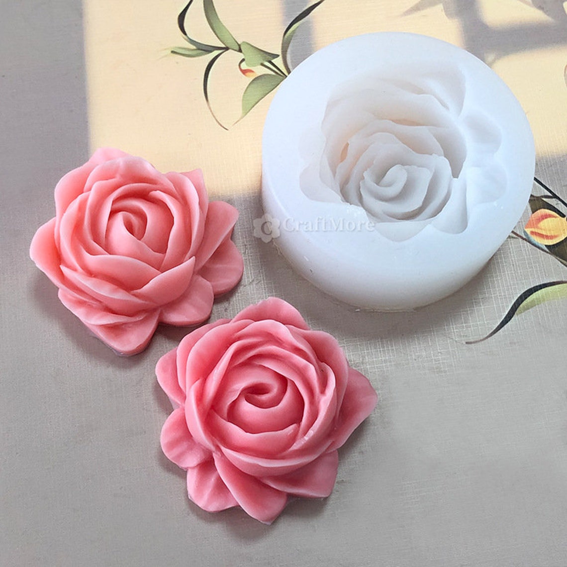 Silicone Candle Mold-rose Candle Mold-scented Candle Mold-rose Resin ...
