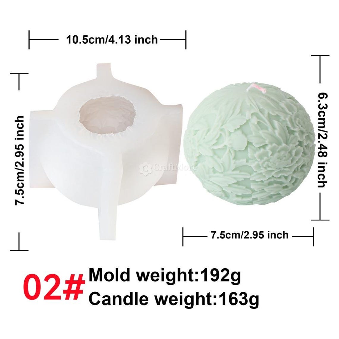 Flower Sphere Candle Silicone Mold-embossed Butterfly Ball Candle Mold ...