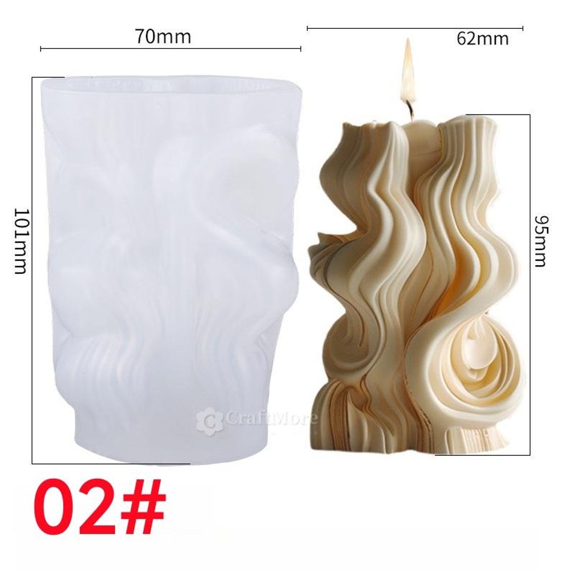 Embossed Wave Candle Silicone Mold-irregular Pillar Candle Mold-diy ...