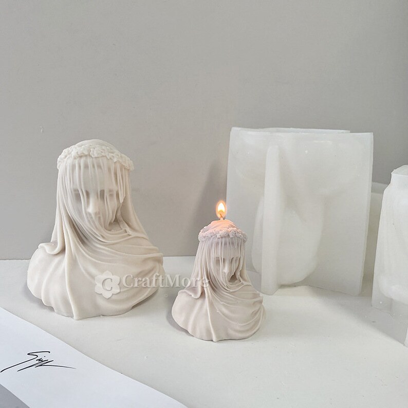 Wreath Veil Women Candle Mold-young Girl Candle Silicone Mold-veil ...