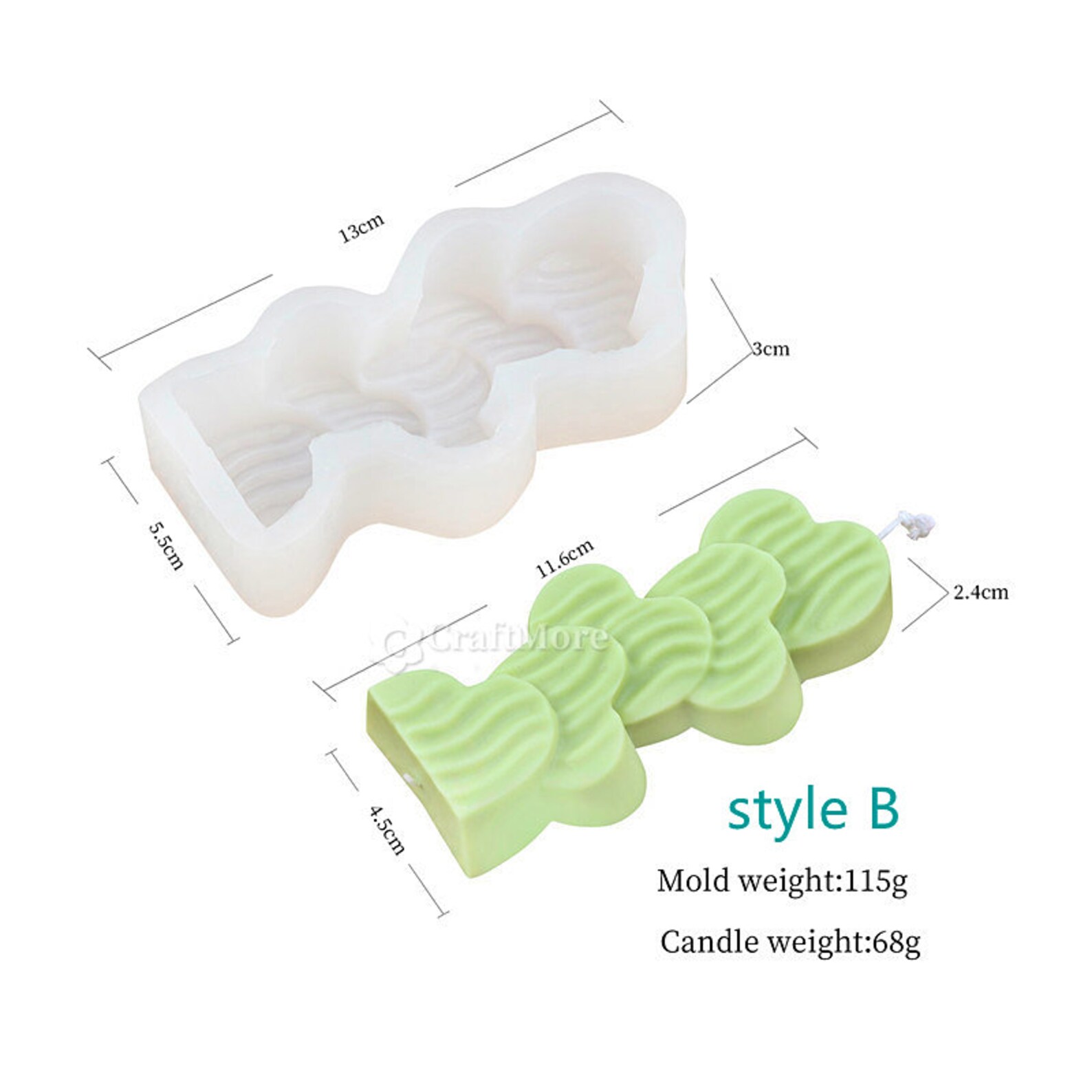 Flower Candle Mold-overlapping Flower Silicone Mold-heart Pillar Candle ...