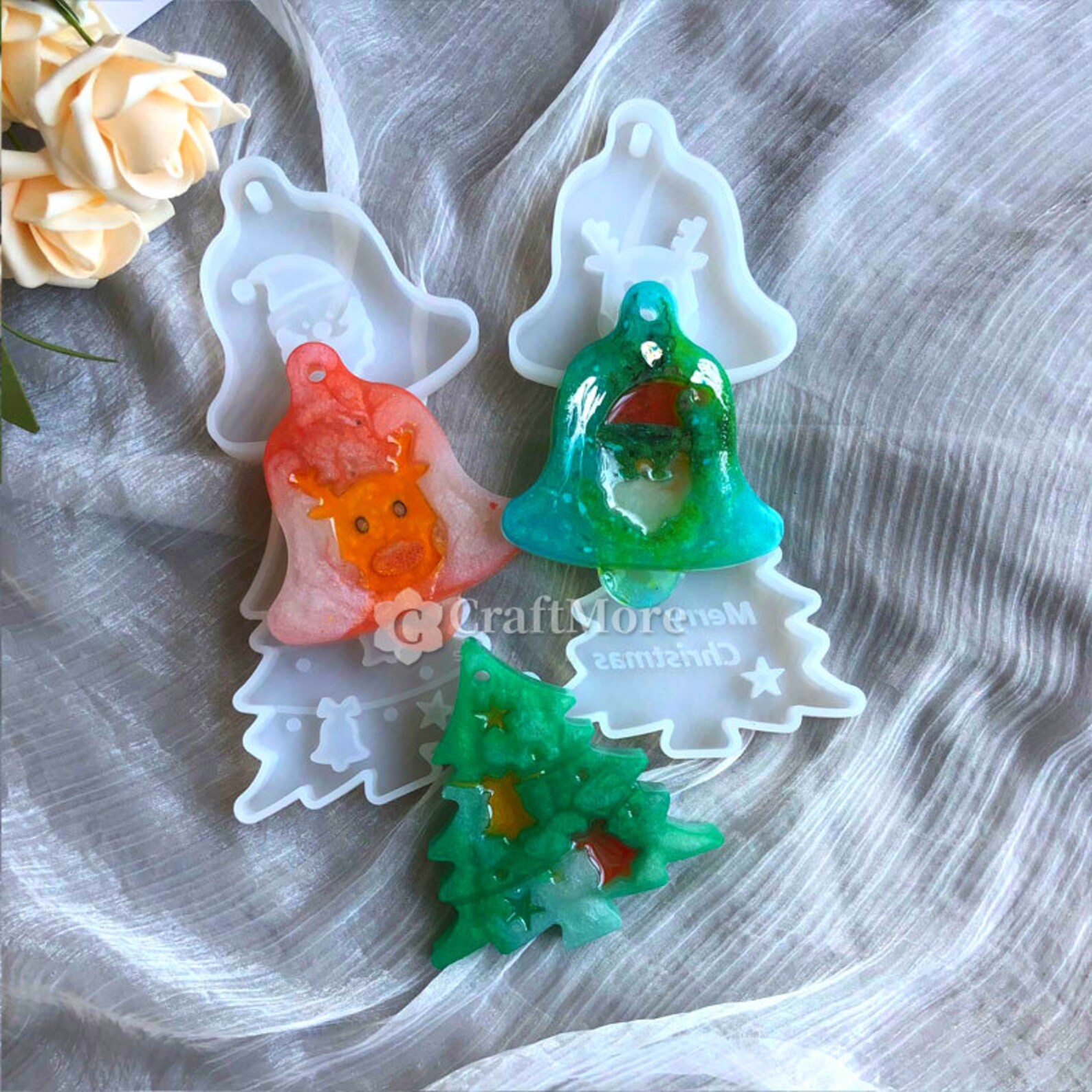 Christmas Bell Pendant Mold-christmas Pendant Silicone Mold-christmas ...