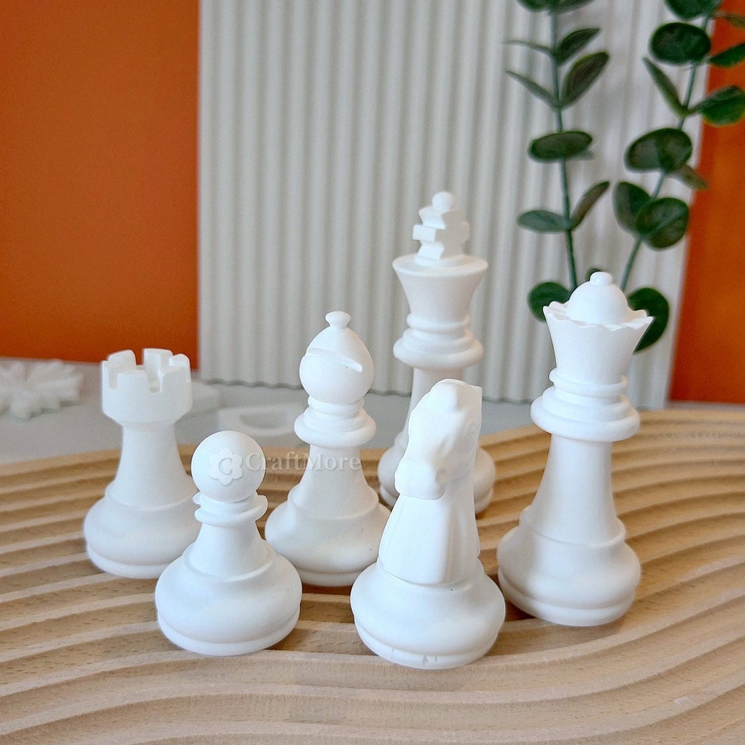 Big Silicone Chess Mold-plaster Concrete Chess Piece Mold-chess Candle ...