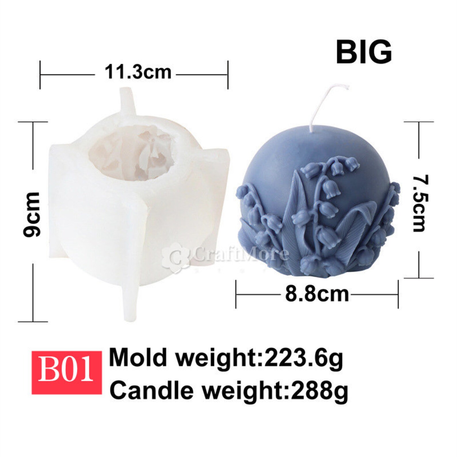 Lily of the Valley Sphere Candle Mold-flower Ball Silicone Mold for ...