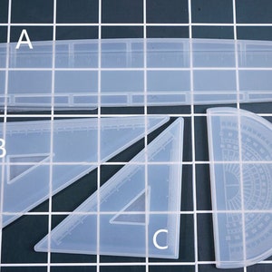 Student Ruler Silicone Mold - Triangle Ruler Epoxy Resin Mold - 4 ...