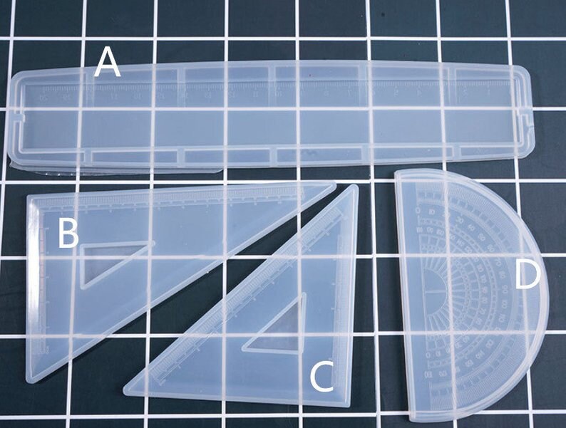 Student Ruler Silicone Mold Triangle Ruler Epoxy Resin Mold - Etsy