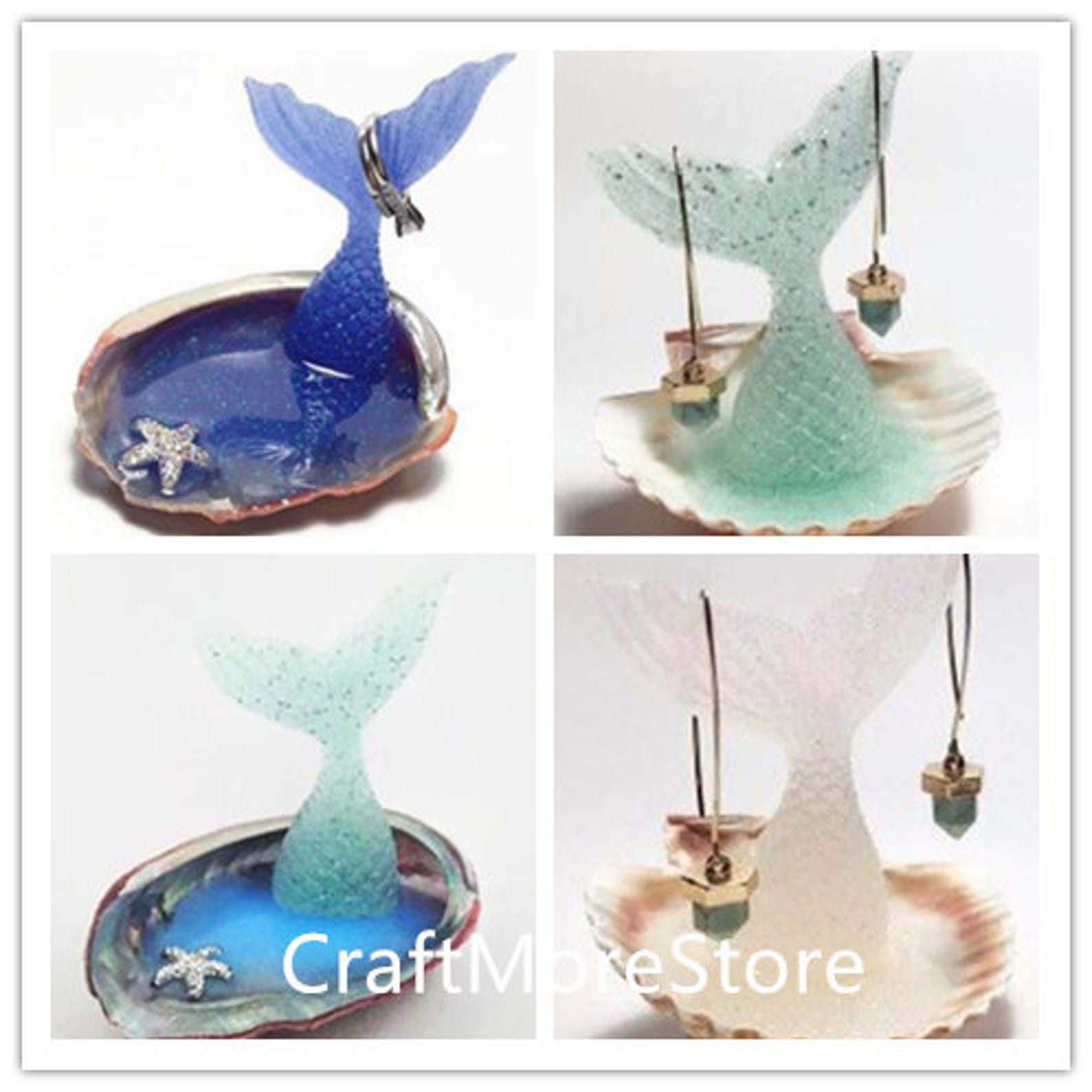 Mermaid Fish Tail Shape Resin Mold, Pendant Silicone Mold, for Home ...