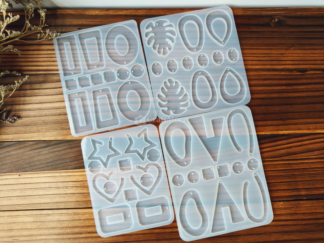 Hoop Earring Resin Mold-4 Styles Irregular Earring Silicone Molds-epoxy ...